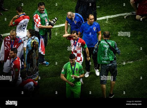 Luka Modric Center And Teammates Of Croatia Leave The Court After