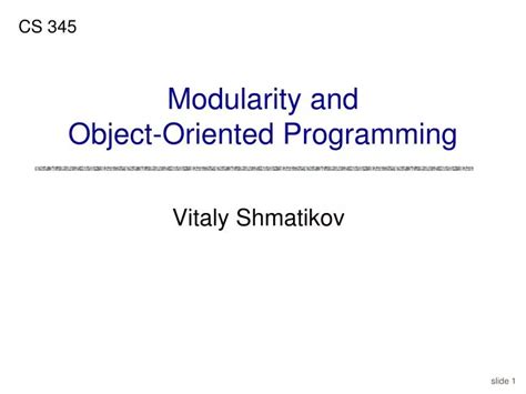 Ppt Modularity And Object Oriented Programming Powerpoint