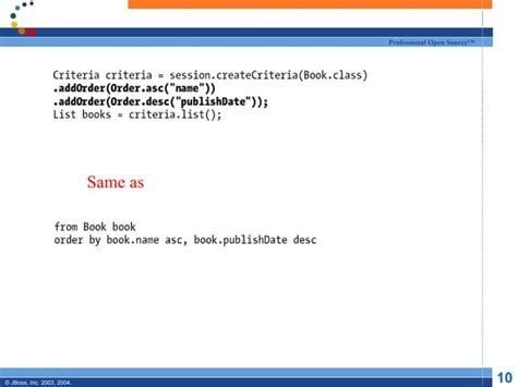 Criteria Api Ppt