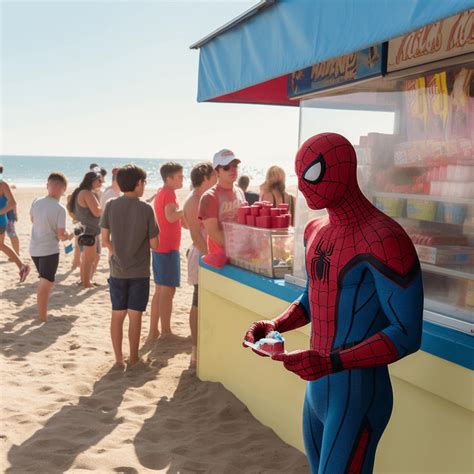 День Человека паука на пляже Пикабу