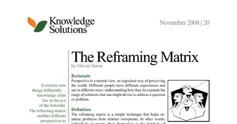 Reframing Matrix Asian Development Bank