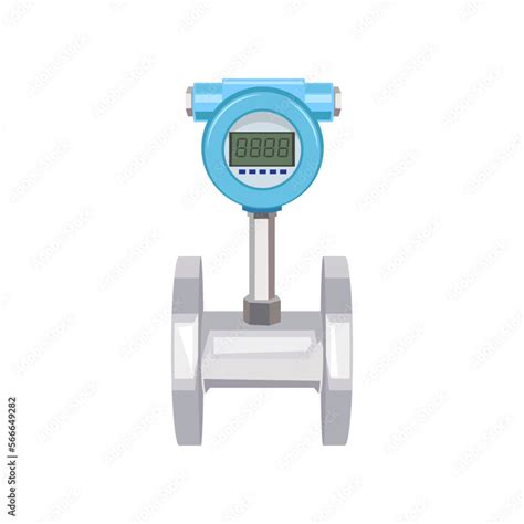 Digital Gas Flow Meter Vector Illustration Cartoon Measuring Counter