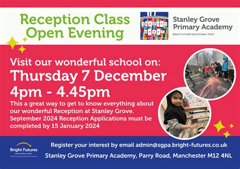 reception 2024 open event stanley grove primary academy