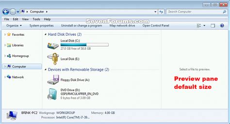 Preview Pane Size Reset In Vista And Windows 7 Tutorials