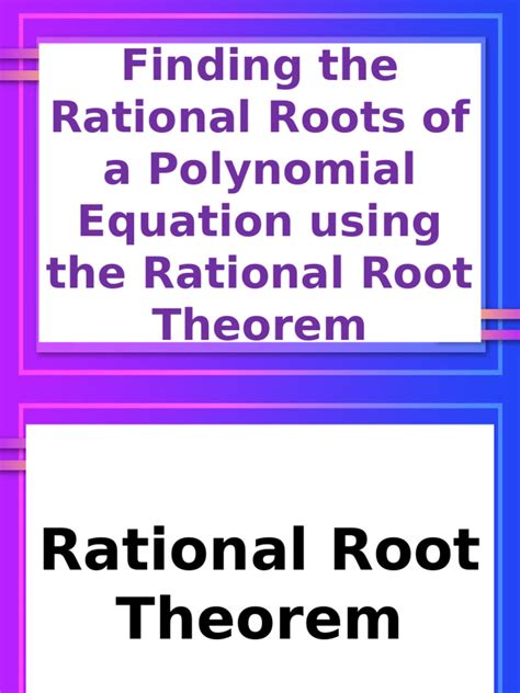 Finding The Rational Roots Of A Polynomial Equation Pdf