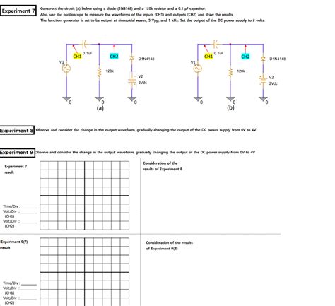 solved construct the circuit a below using a diode