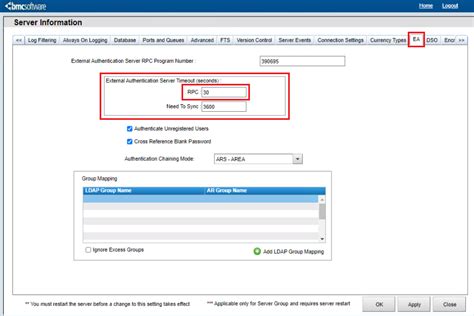 Remedy Ar System Server External Authentication Server Timeout Value Not Being Used By Area