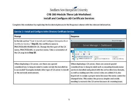CYB 300 3 2 Lab Worksheet Joshua Minnick CYB 300 Module Three Lab Worksheet Install And
