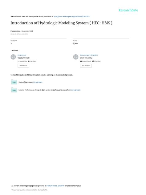 Hydrologic Modeling System Pdf Drainage Basin Discharge Hydrology