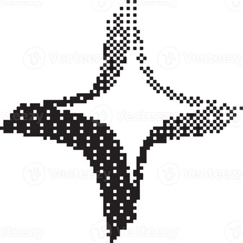 Bitmap Pattern Star Shape Halftone Gradient Element Y2k Graphic Abstract Icon Dither Noisy