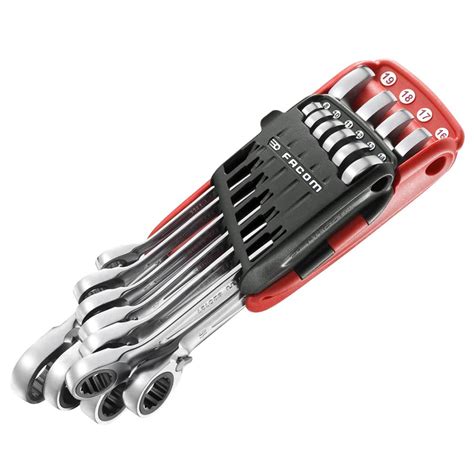 Facom 467b Jp10pb Metric 10 Piece Reversible Ratchet Combination Spanner Set Available Online