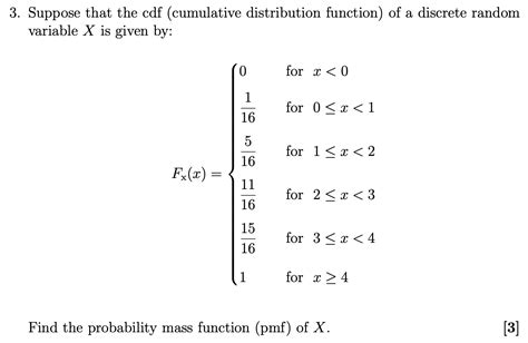 Solved 3 Suppose That The Cdf Cumulative Distribution