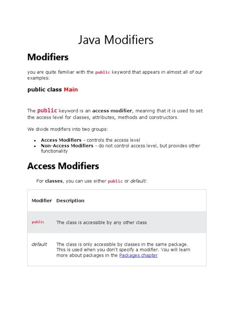Access Modifier Pdf