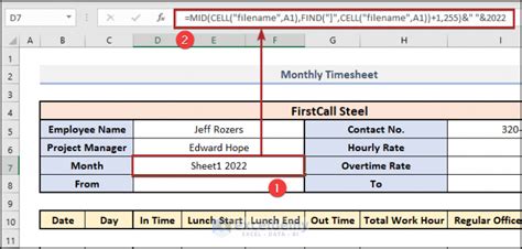 How To Create A Monthly Timesheet In Excel With Easy Steps
