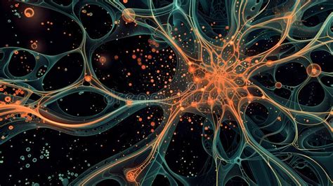 Glowing Neural Connections And Artificial Intelligence Network Visualization Stock Illustration