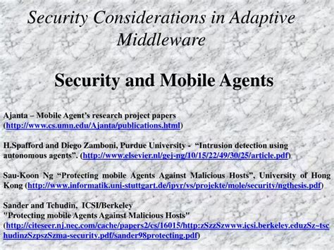 Ppt Security Considerations In Adaptive Middleware Powerpoint
