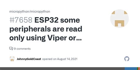 Esp Some Peripherals Are Read Only Using Viper Or Mem Issue Micropython