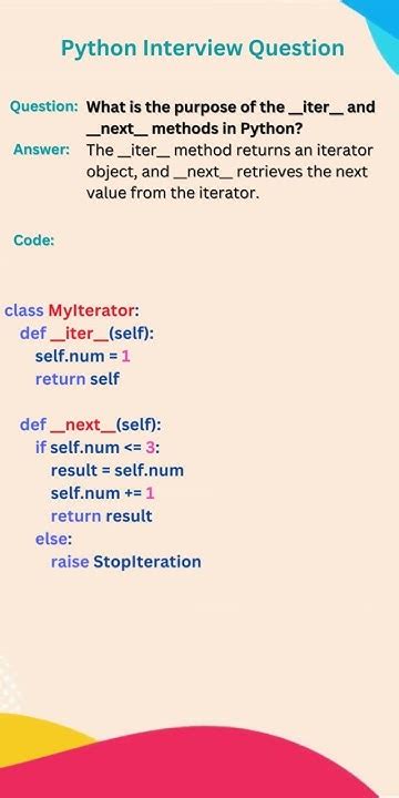 Iter And Next Methods In Python Coding Quiz Education Questionanswer Techcheatsheet Youtube