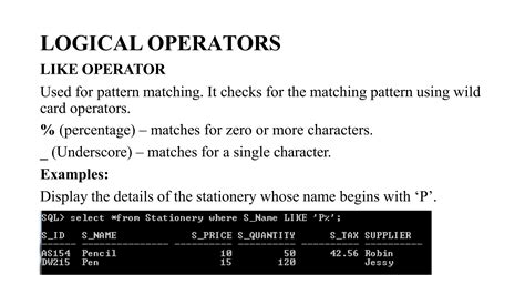 8 Operators In Sqlpptx