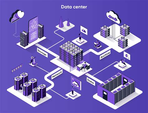 Data Center 3d Isometric Web Banner 2424703 Vector Art At Vecteezy
