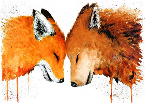 Fox And Wolf Watercolor Posters And Prints By Tiny Tami Printler