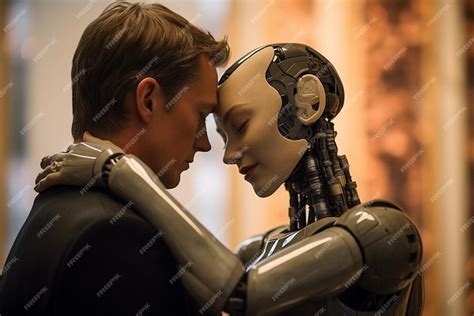 Premium Ai Image Love Relationship Between A Human And A Robot The