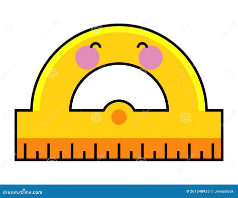 Protractor School Supply Kawaii Stock Vector Illustration Of Design Comic 261548435