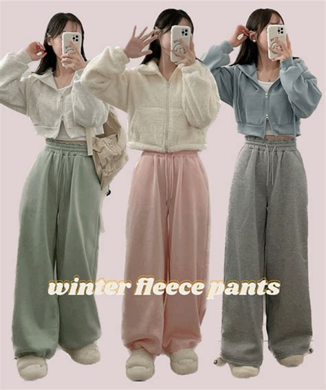 기모투웨이 비비 스트링 기모 트레이닝 와이드 팬츠 5color 에이블리