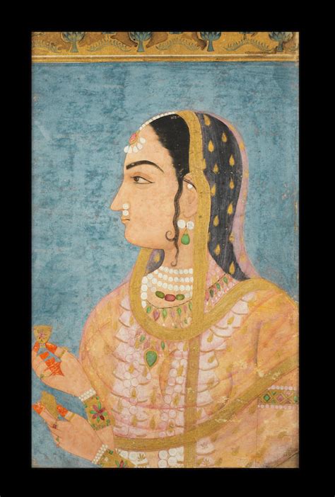 Bonhams A Maiden Holding A Cup And A Small Phial Mughal First Half