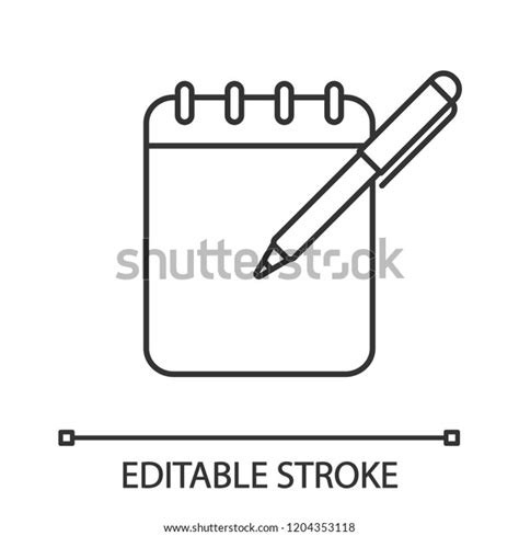 Notepad Pen Linear Icon Taking Notes Stock Vector Royalty Free 1204353118