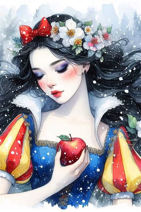 Watercolor Of Snow White Snow White Art Disney Princess Artwork