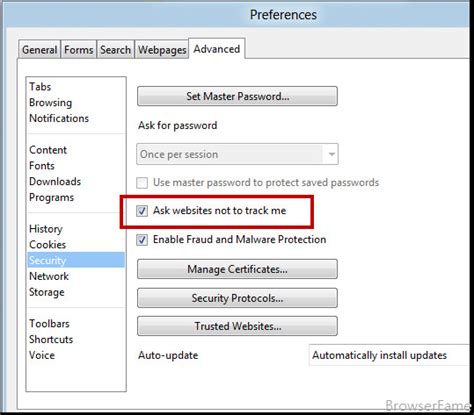 Do Not Track In Browsers