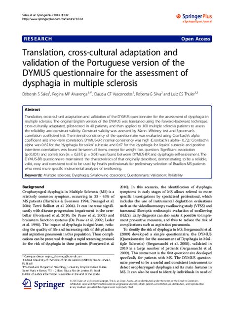 Pdf Translation Cross Cultural Adaptation And Validation Of The Portuguese Version Of The