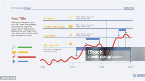 Measures And Line Chart Slide Template Stock Illustration Download