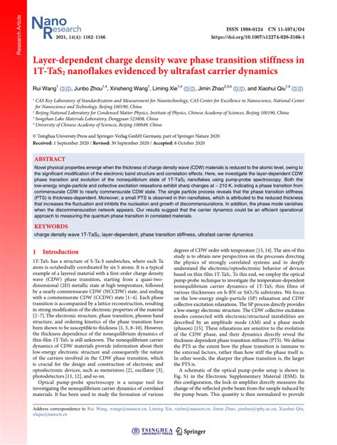 Pdf Layer Dependent Charge Density Wave Phase Transition Stiffness In