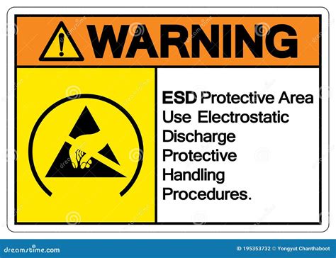Warning Electrostatic Sensitive Device Sign On White Background Cartoon