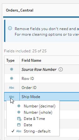 Configure Your Data Set Tableau