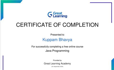 Bhavya Kuppam On Linkedin Java Programming Greatlearning