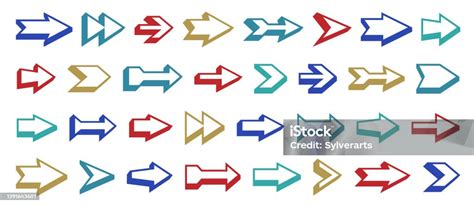 3d 벡터 화살표 큰 세트 단일 색상 흑백 간단한 기호 아이콘 또는 로고 완벽한 그래픽 디자인 요소 커서 컬렉션 3차원 형태에 대한 스톡 벡터 아트 및 기타 이미지 Istock
