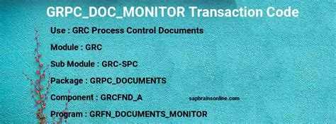 Grpcdocmonitor Sap Tcode For Grc Process Control Documents Grpcdocmonitor Sap Tcode For Grc Process Control Documents