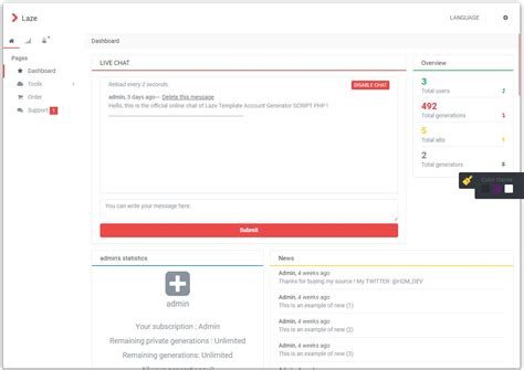 Laze Account Generator Script By H2mdev Codester