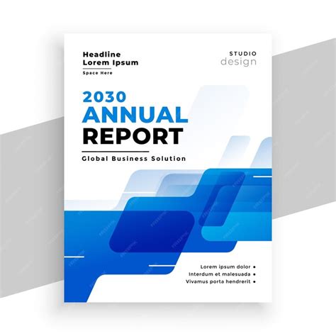 비즈니스 연례 보고서 표지 회사 소책자 무료 벡터