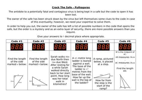 Crack The Safe Pythagoras Teaching Resources