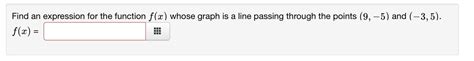 Solved Find An Expression For The Function Fx Whose Graph