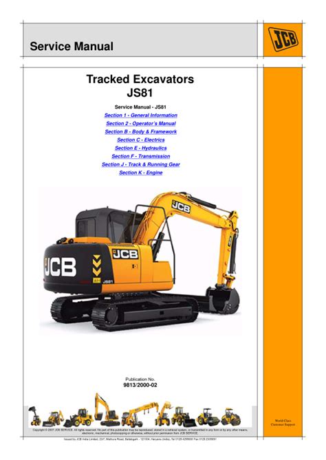 Service Manual JCB JS81 Tracked Excavators
