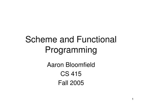 PPT Scheme And Functional Programming PowerPoint Presentation Free Download ID 3289406