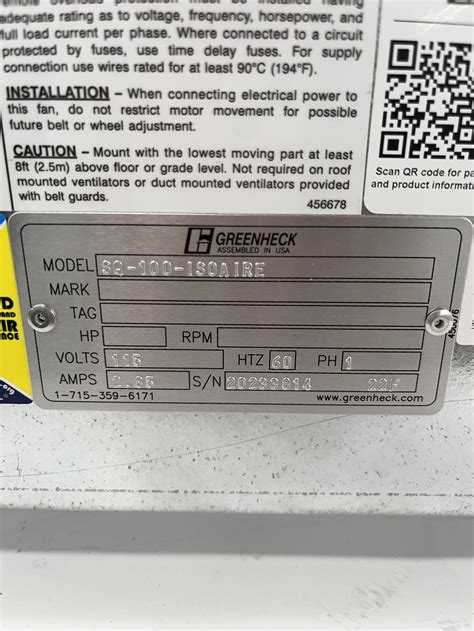 Overstock Sale Greenheck SQ Fan Ducts And Cleats