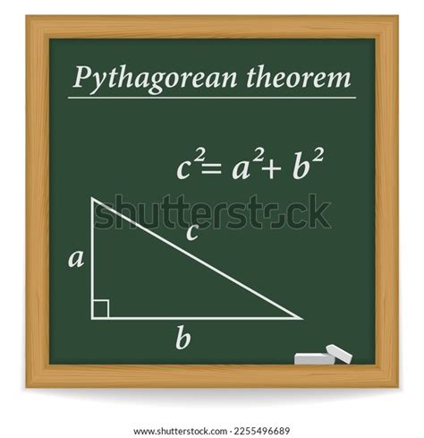 Pythagorean Theorem On Chalkboard Pythagoras Theorem Stock Vector Royalty Free 2255496689