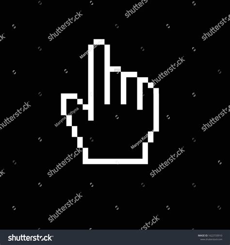 Pixel Cursor Hand Hand Vector Icon Stock Vector Royalty Free 1622733910 Shutterstock