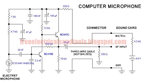 Free Schematic Diagram Computer Microphone Circuit